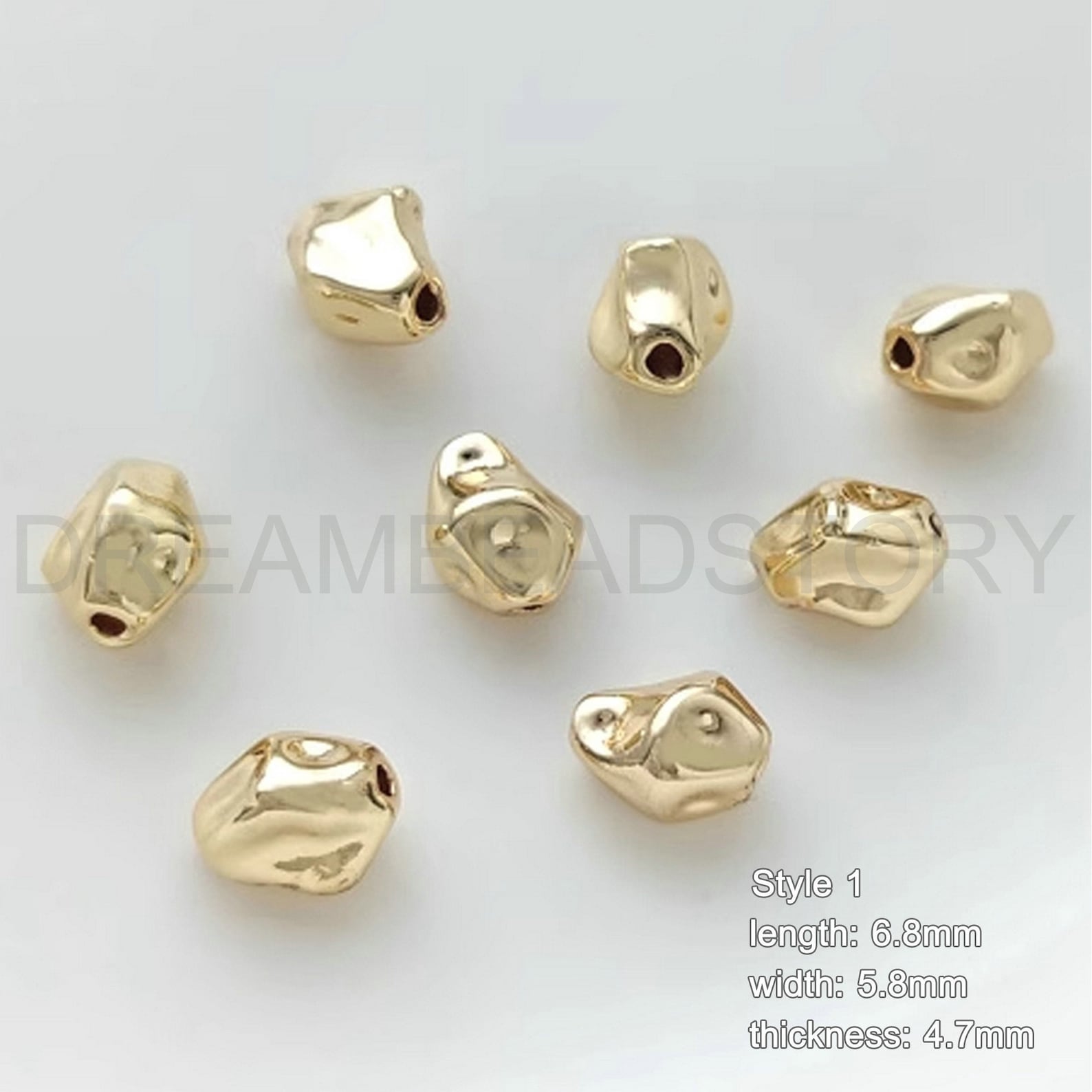 4-200 Pcs DIY Gold Jewelry Making Beads Lots Supply 14K Gold Plated ...