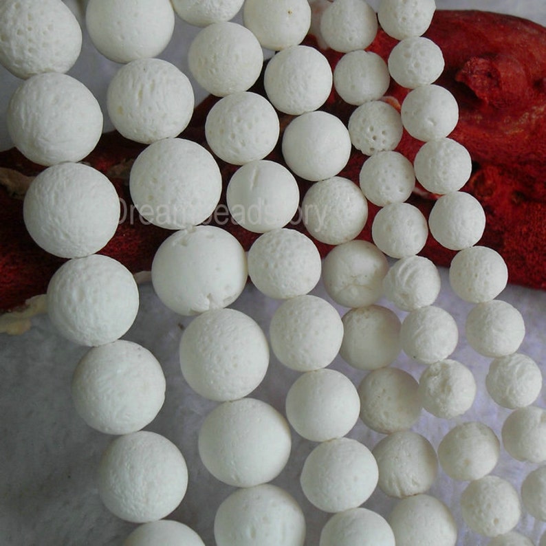 Natural White Sponge Bamboo Beads Round 6 8 10 12mm 14mm 16mm - Etsy