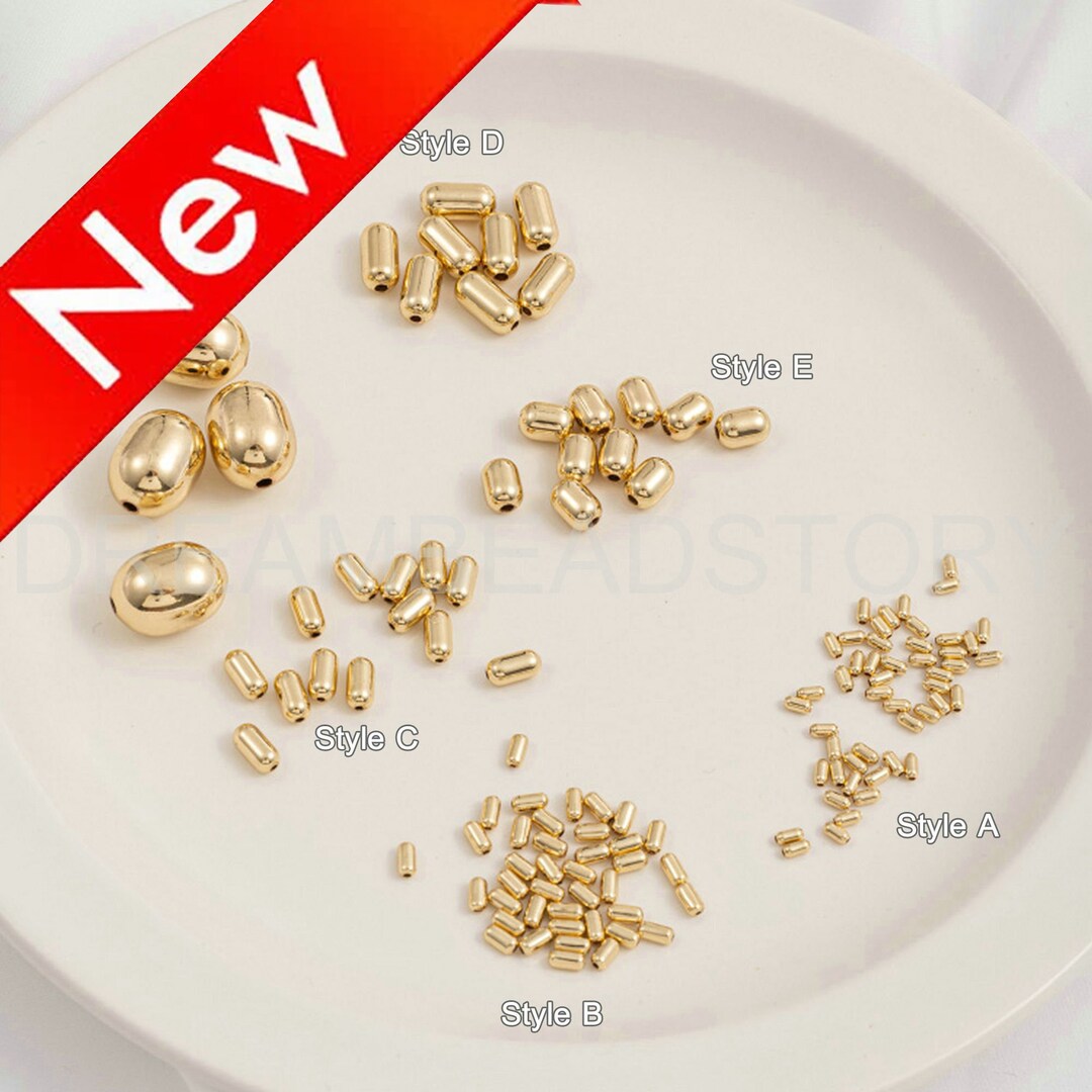 Gold Jewelry Making Beads Supplies, 14K Real Gold Plated Over Brass ...