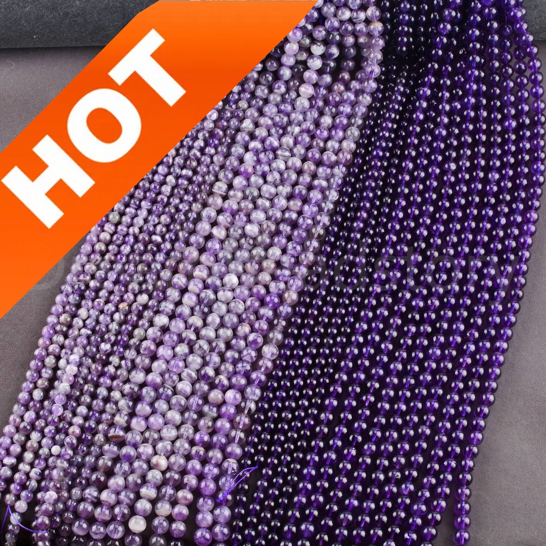 AAAA Natural Amethyst Crystal and Gemstone Beads for Jewelry Making ...
