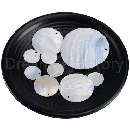 20-500 Pcs Natural White Shell Circle Disc Pendant Beads for - Etsy