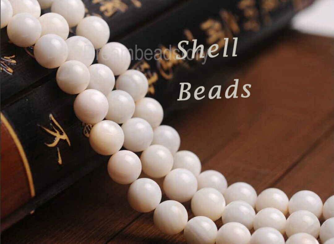 Natural White Shell Beads, Smooth Round Shell Jewelry Beads Supplies ...