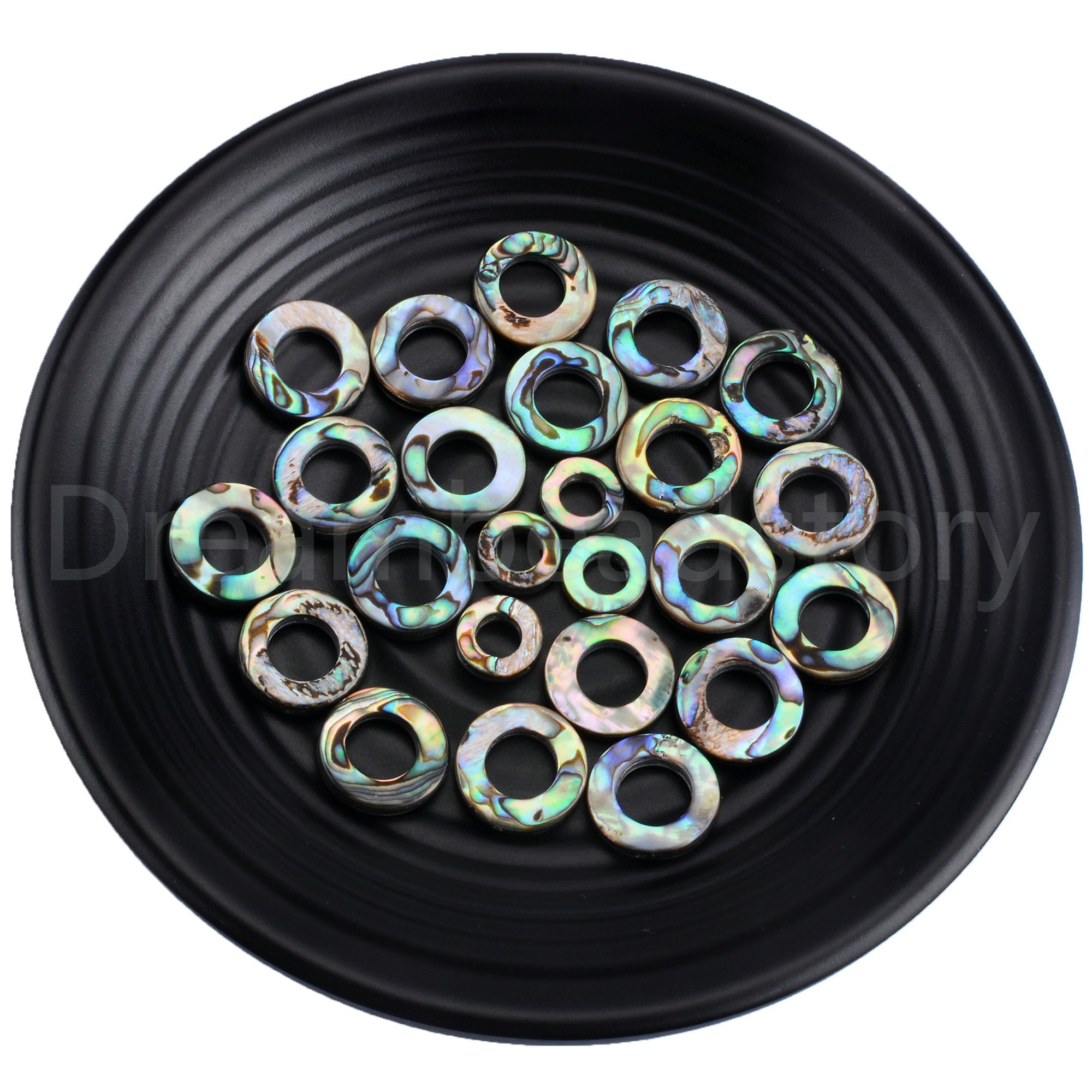 2-50 Pcs Natural Abalone Shell Hollow Round Circle Pendant | Etsy