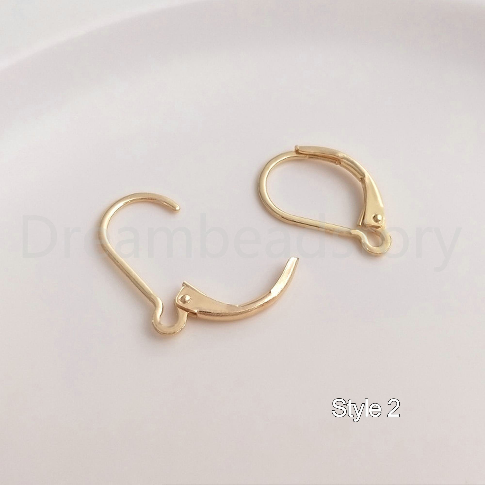 10-500 Pcs French Lever Back Earrings 14K Gold Plated Open - Etsy
