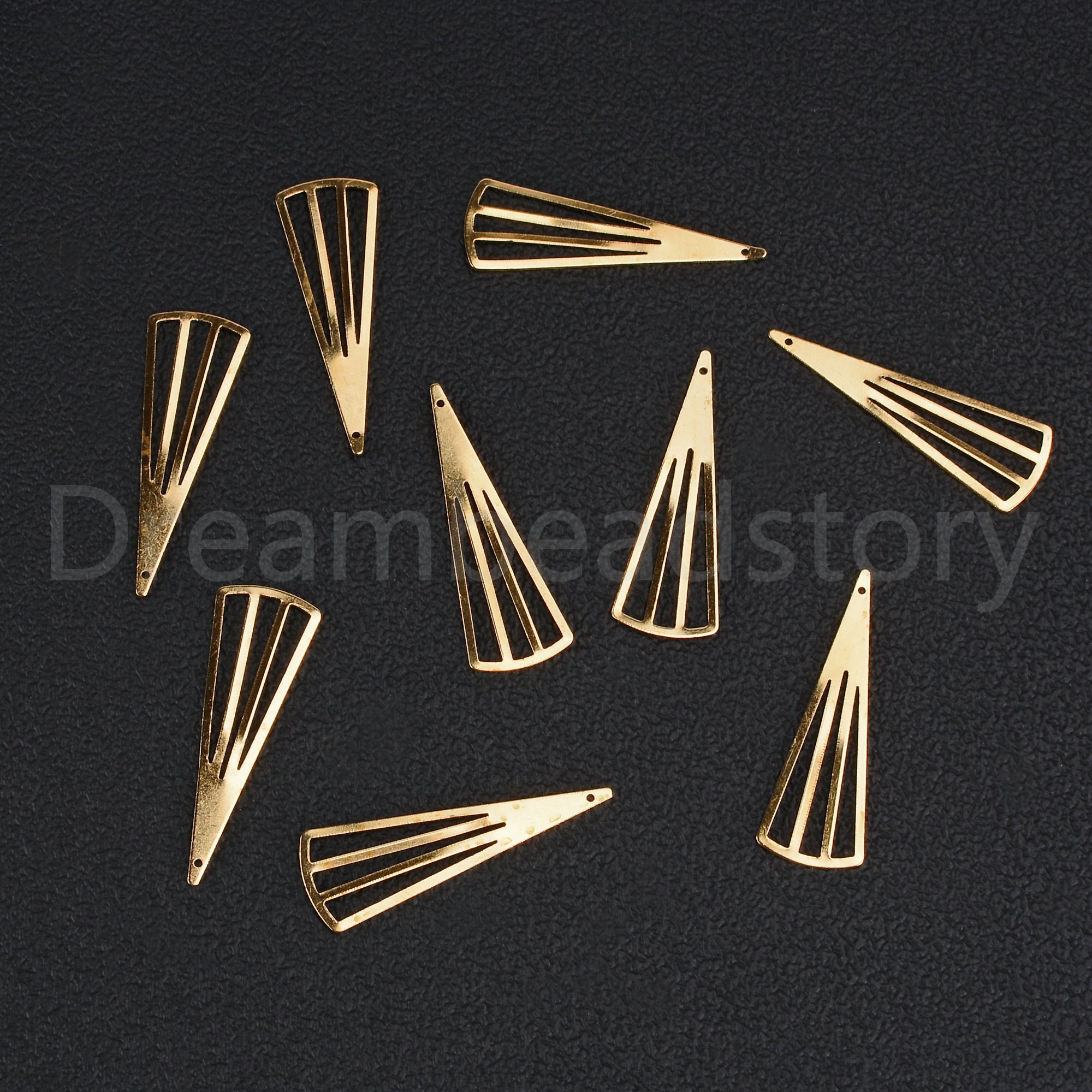 20-500 Pcs Brass Triangle Spike Charms/ Hollow Cut Out | Etsy