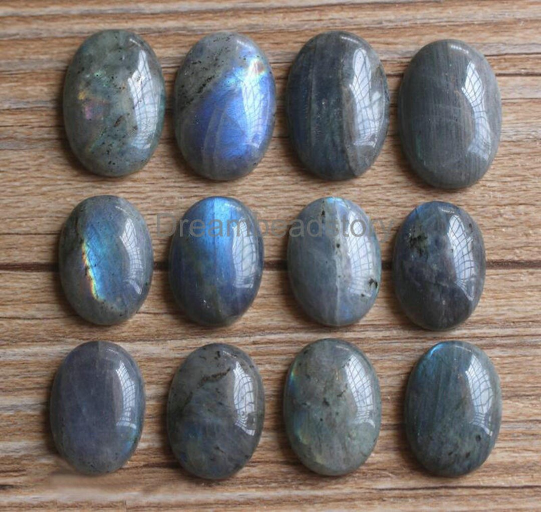 Natural Labradorite Gemstone Round/ Oval Flat Back Cabochons for ...