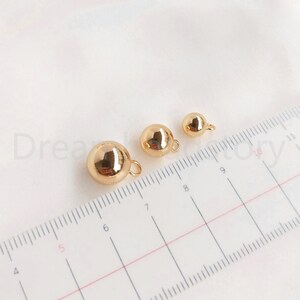 4-500 Pcs Gold Ball Charms 14K Gold Plated Polished Plain Round Ball ...