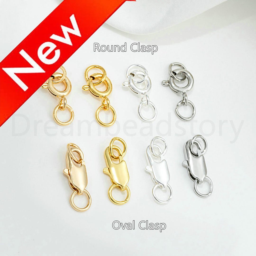 Strong Clasp for Jewelry Making, Round Spring/ Oval Lobster Clasp With ...