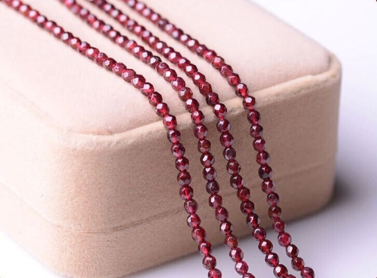 Faceted Garnet Beads Natural Garnet Gemstone Beads Full - Etsy