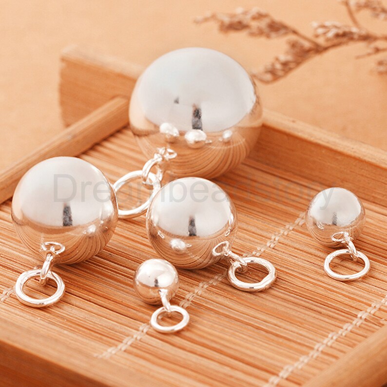 2-20 Pcs 925 Sterling Silver Ball Charms/ High Polished Round | Etsy