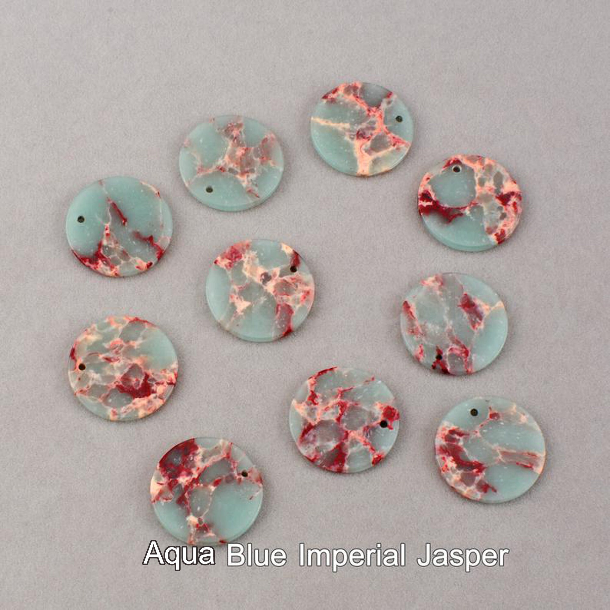 2-20 Pcs Gemstone Flat Circle Disc Pendant Beads for Necklace | Etsy