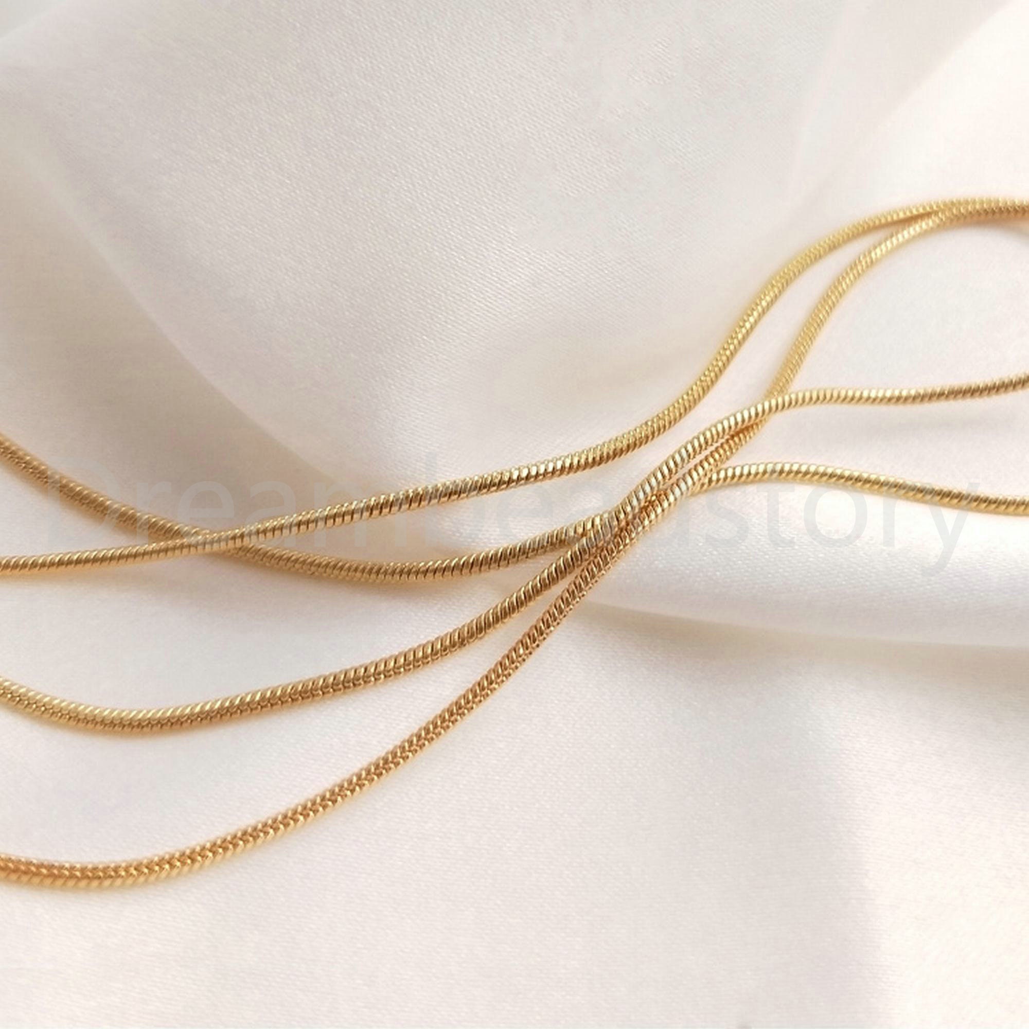 1-100 Meters Round Snake Chain 14K Gold Plated Herringbone - Etsy