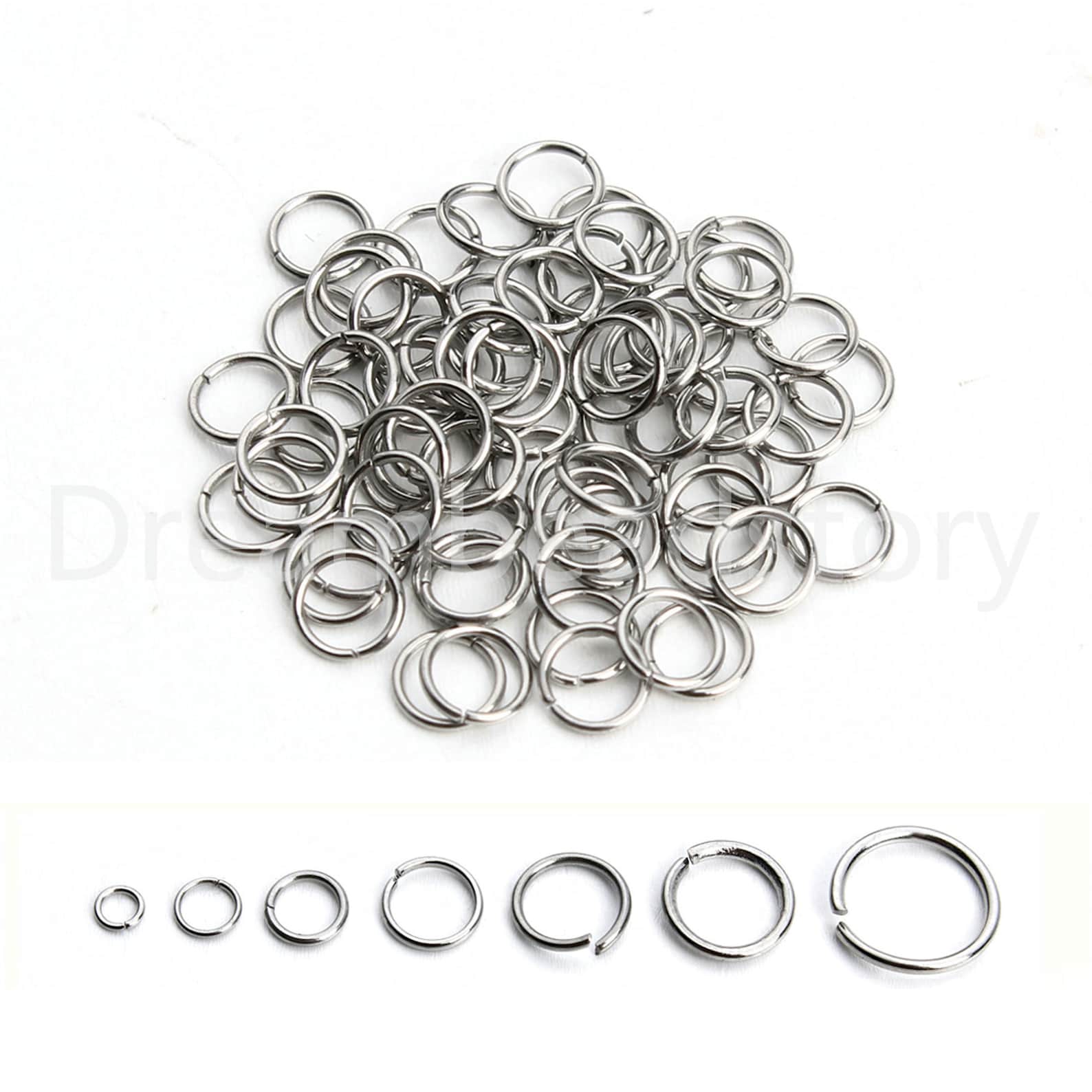 200-1000 Pcs Stainless Steel Open Jump Rings/ 18 19 22 24 Gauge Split ...