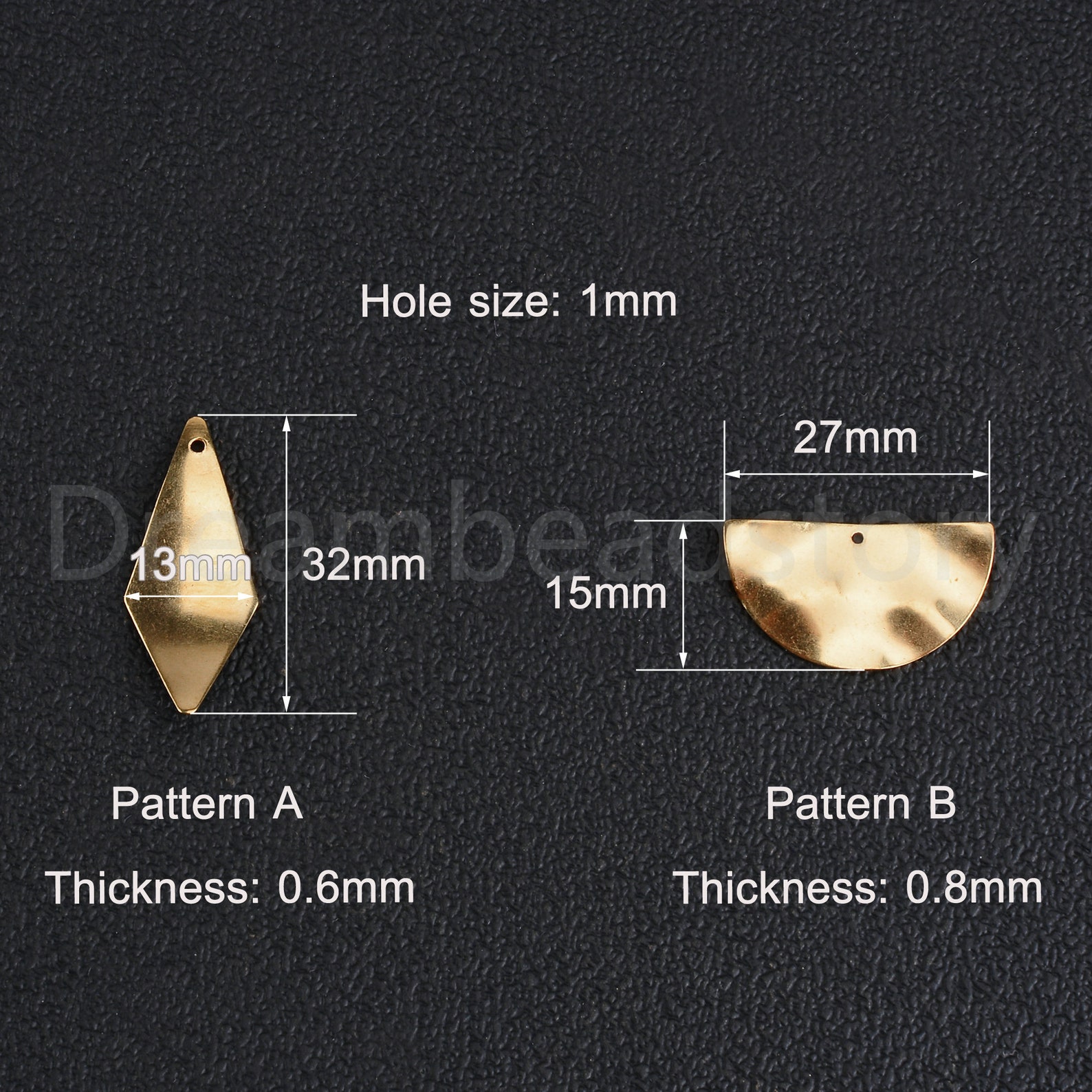 20-500 Pcs Raw Brass Waved Squiggle Rhombus/ Half Circle/ Circle ...