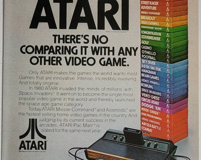 1980's ATARI No Comparison Original Vintage Magazine Print Ad Bagged ...