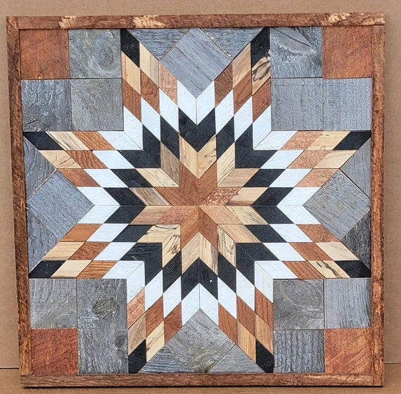 22x22 Square Handcrafted Amish Made Wood Barn Quilt Wall Décor Home ...