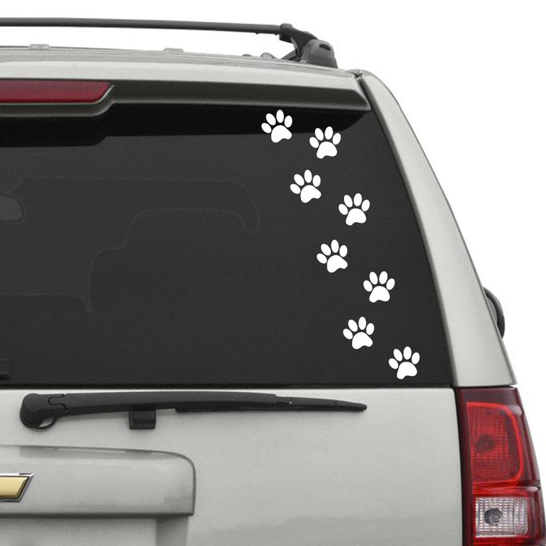 Paw print window decals for cars - lomiac