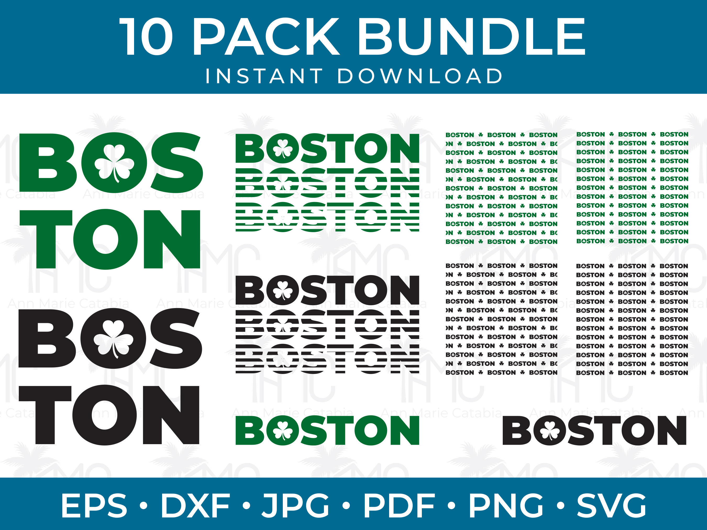 Boston SVG Bundle Boston Boston Life Green and Black - Etsy