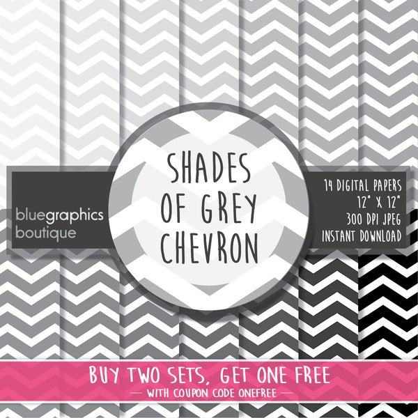 Grey Chevron Banner - Etsy