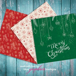 MERRY CHRISTMAS Digital Paper, Buy 2 Get 1 Free, Free Commercial Use ...