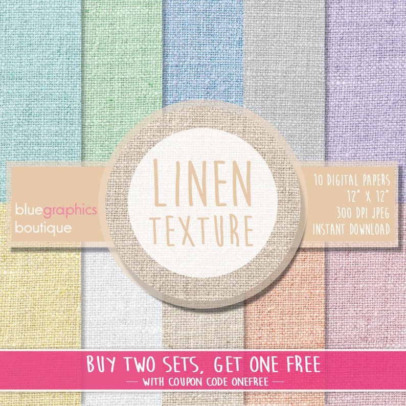LINEN TEXTURE Digital Paper Buy 2 Get 1 Free Free Commercial | Etsy