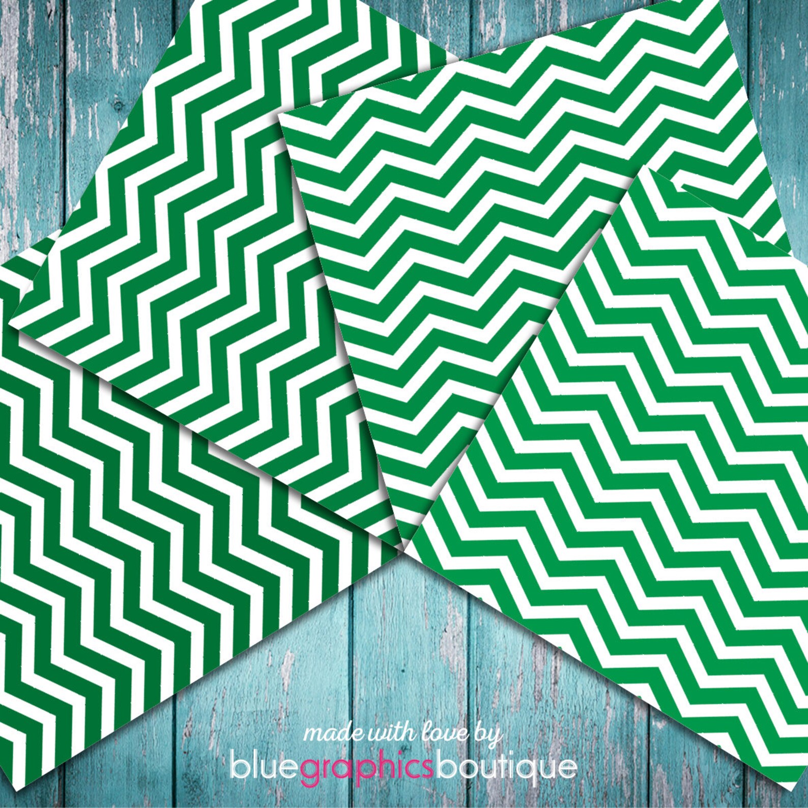 GREEN CHEVRON Digital Paper, Buy 2 Get 1 Free, Free Commercial Use for ...