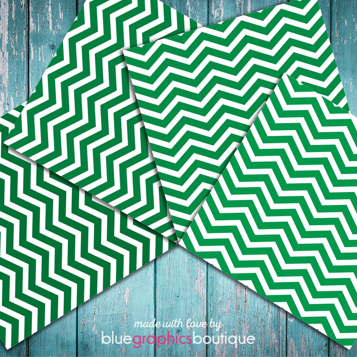 GREEN CHEVRON Digital Paper, Buy 2 Get 1 Free, Free Commercial Use for ...