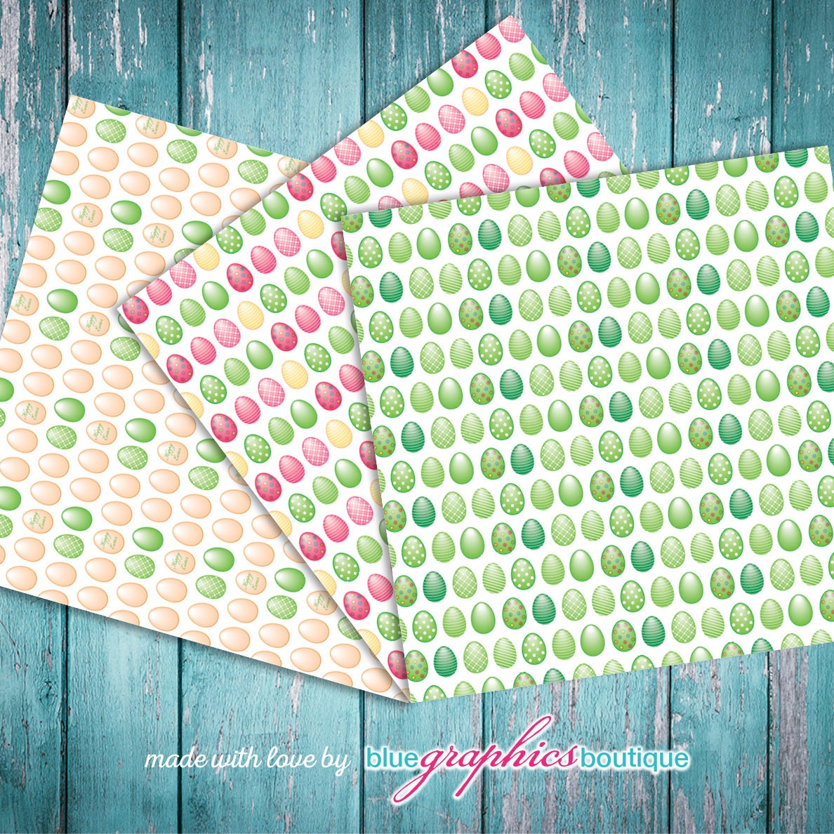 EASTER EGGS Rows Digital Paper, Buy 2 Get 1 Free, Free Commercial Use ...