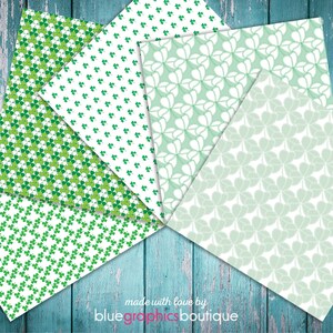 SHAMROCKS & GLITTER Saint Patrick Digital Paper, Buy 2 Get 1 Free, Free ...