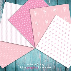 PINK HEARTS Digital Paper, Buy 2 Get 1 Free, Free Commercial Use for ...