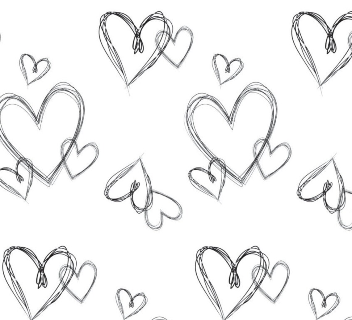 BLACK & WHITE HEARTS Digital Paper, Buy 2 Get 1 Free, Free Commercial ...