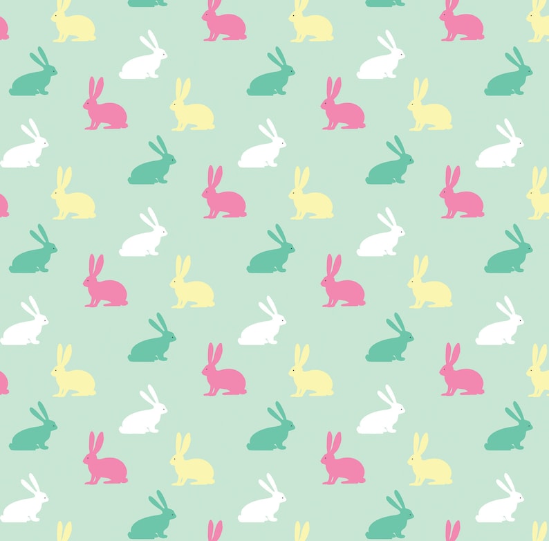 EASTER BUNNIES Digital Paper, Buy 2 Get 1 Free, Free Commercial Use for ...