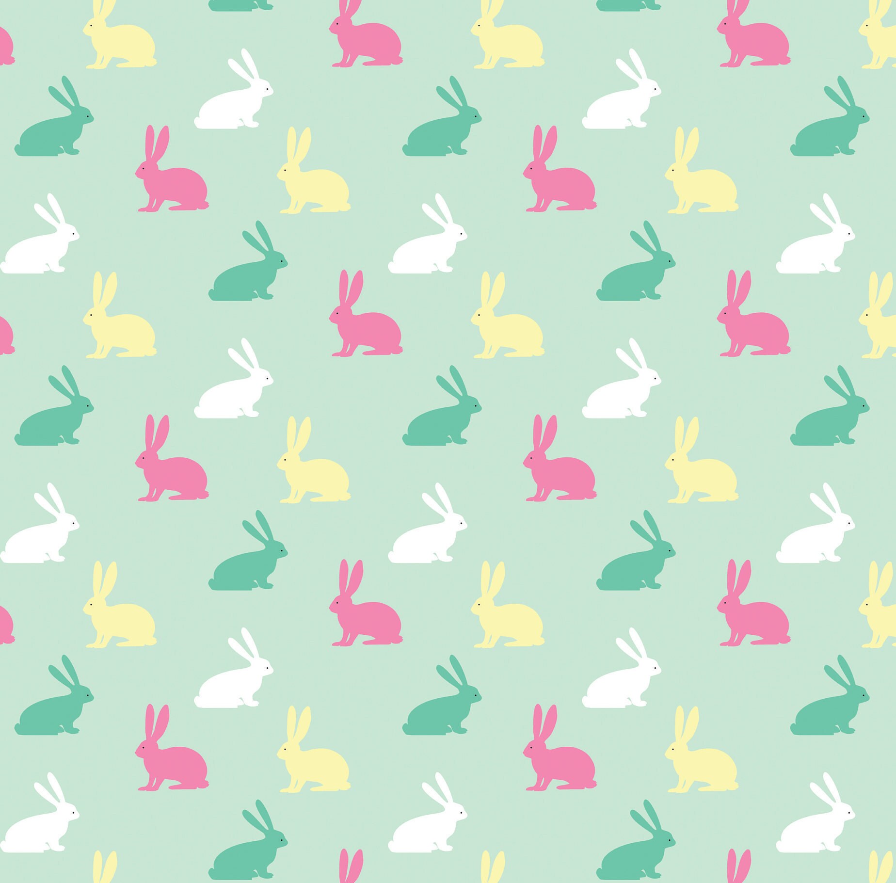 EASTER BUNNIES Digital Paper, Buy 2 Get 1 Free, Free Commercial Use for ...