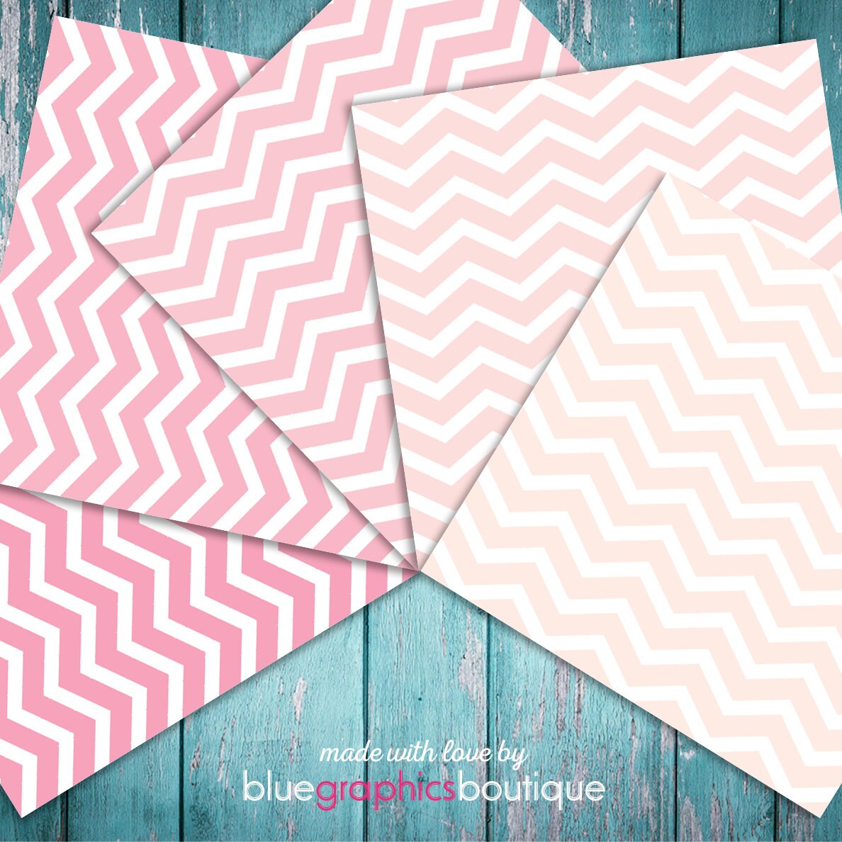 PINK CHEVRON Digital Paper Buy 2 Get 1 Free Free Commercial - Etsy