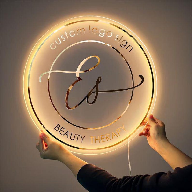 Letrero de acrílico con logotipo comercial retroiluminado LED ...