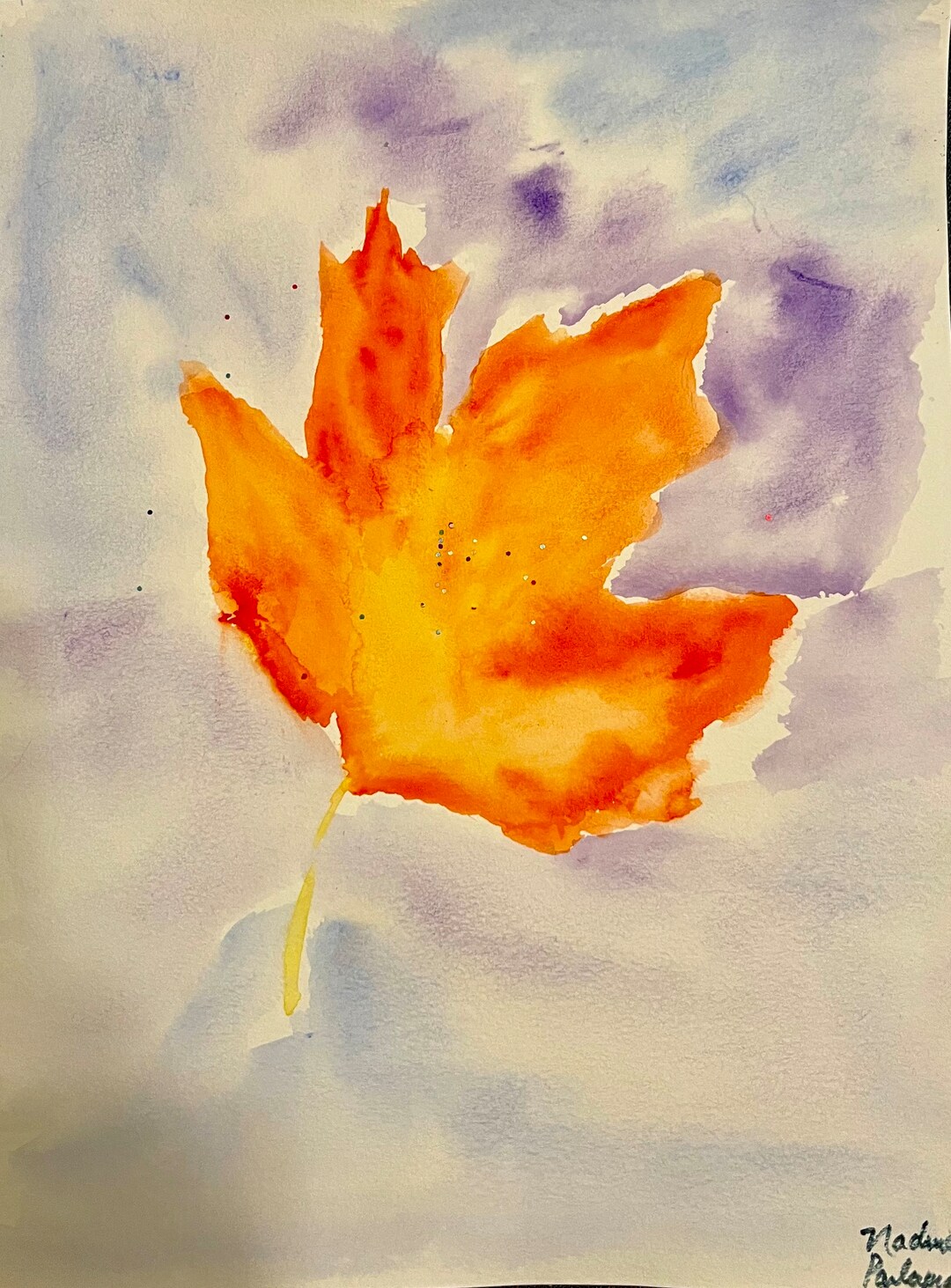 Autumn Fall Leaf Watercolor Painting - Etsy