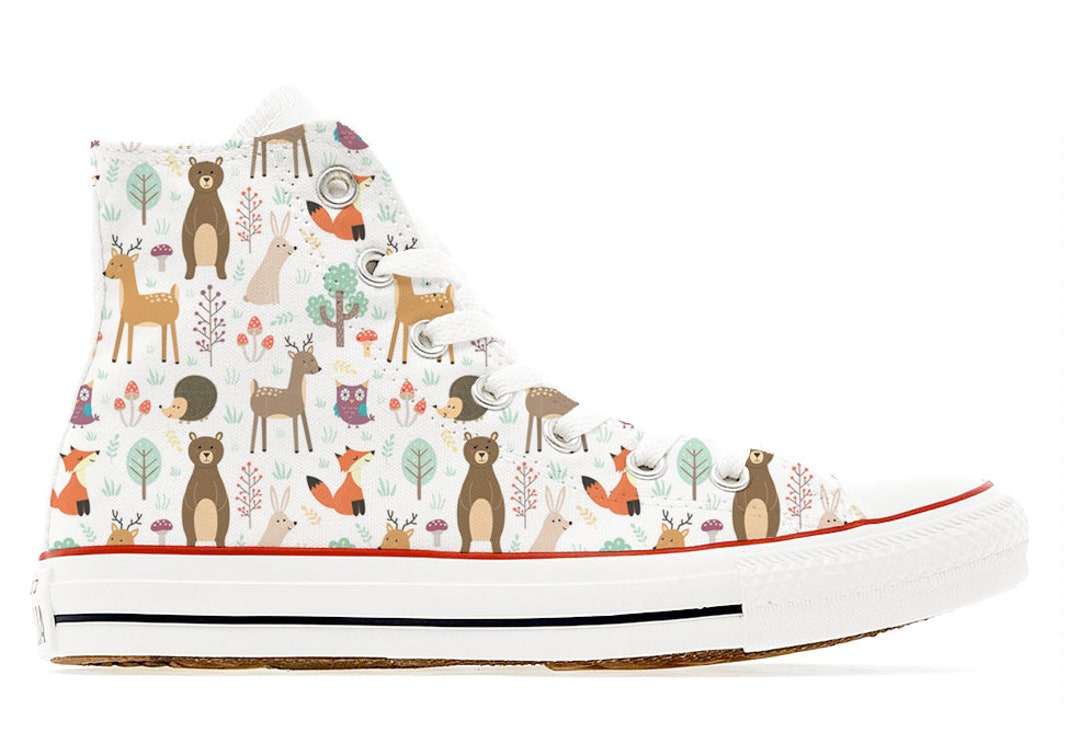 Converse Shoes Forest Animals Bears Foxes Rabbits Owls Deer Hedgehog ...