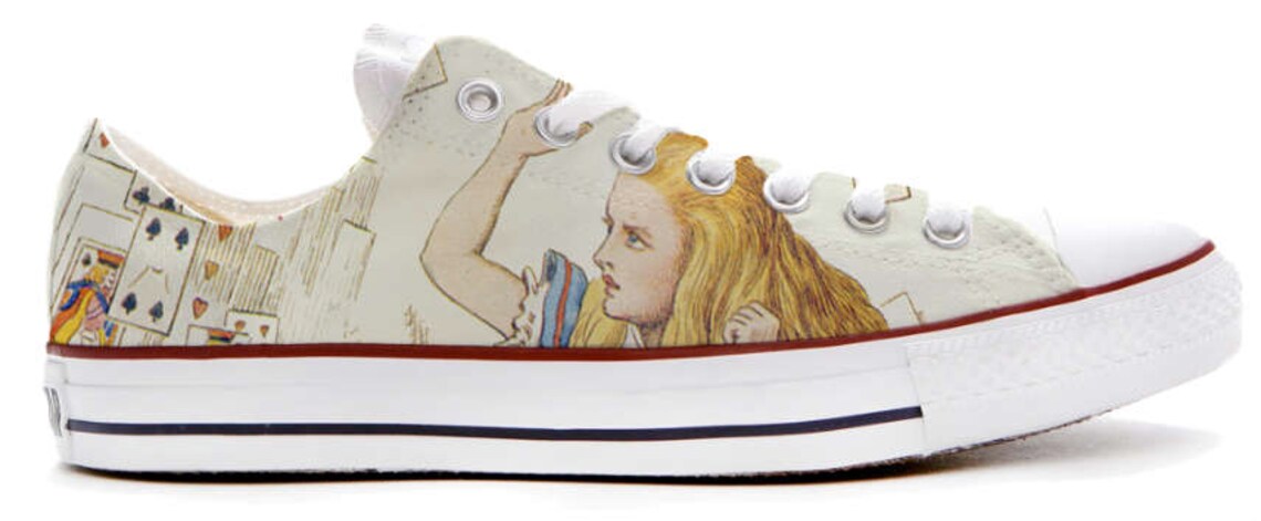 Alice's Adventures in Wonderland Illustrated Converse Low | Etsy UK