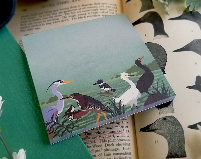 River Birds Memo Pad | Nature-themed Stationery | Gift for Birdwatcher ...