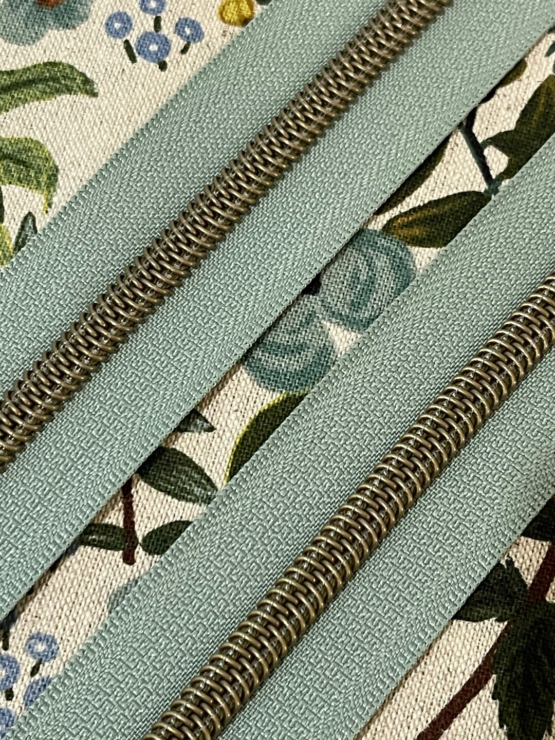 Sage Zipper Tape With Antique Bronze Nylon Coils | Size #5 - Etsy