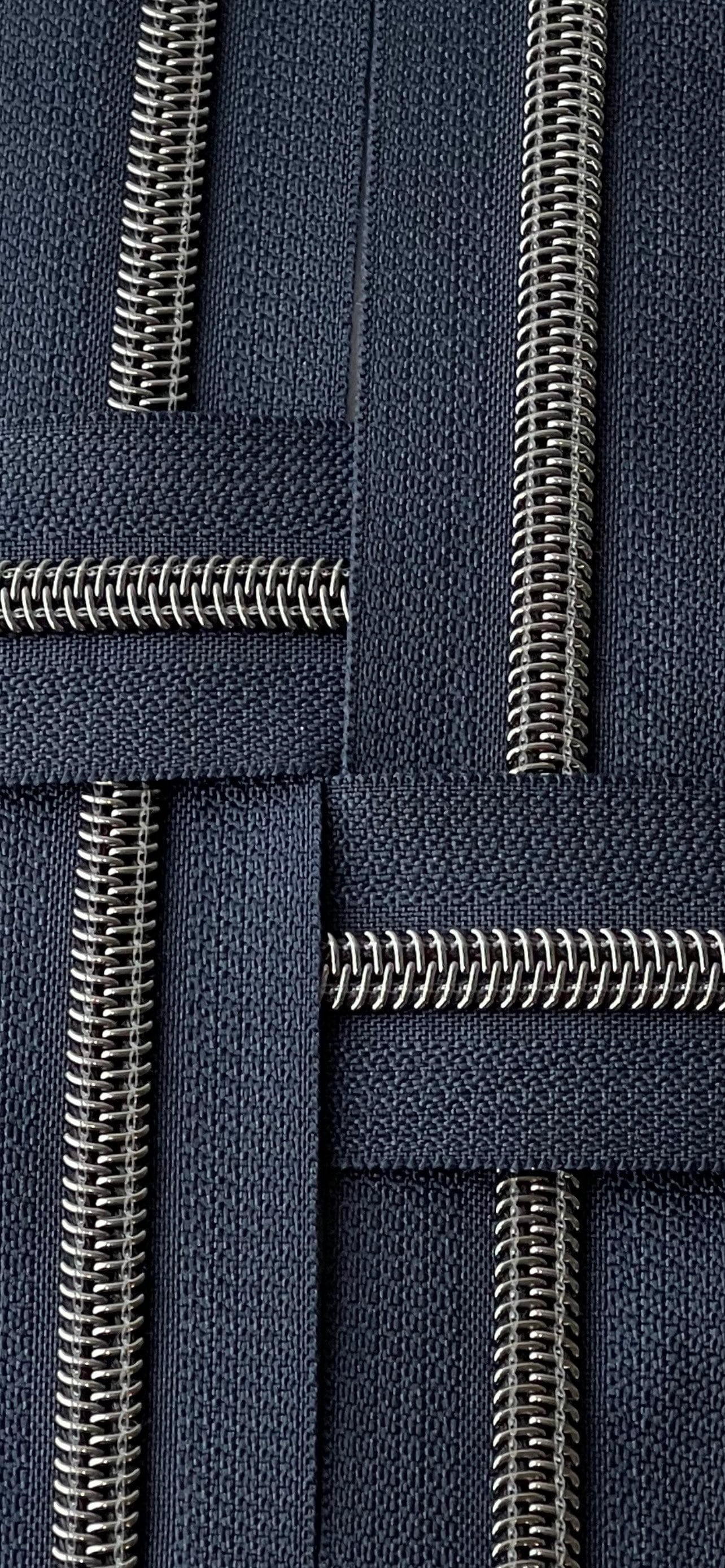 Navy Blue Zipper Tape With Gunmetal Nylon Coils | Size #5 | Zipper by ...