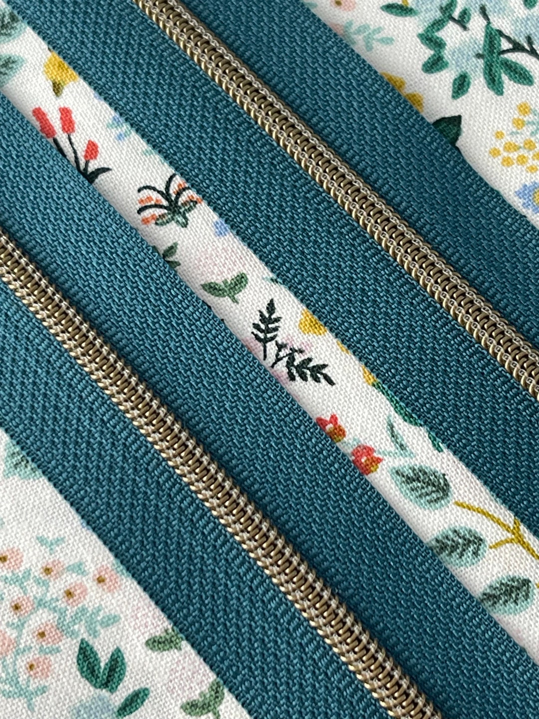 Size #3 | Dark Tropical Teal Zipper Tape With Antique Bronze Nylon ...
