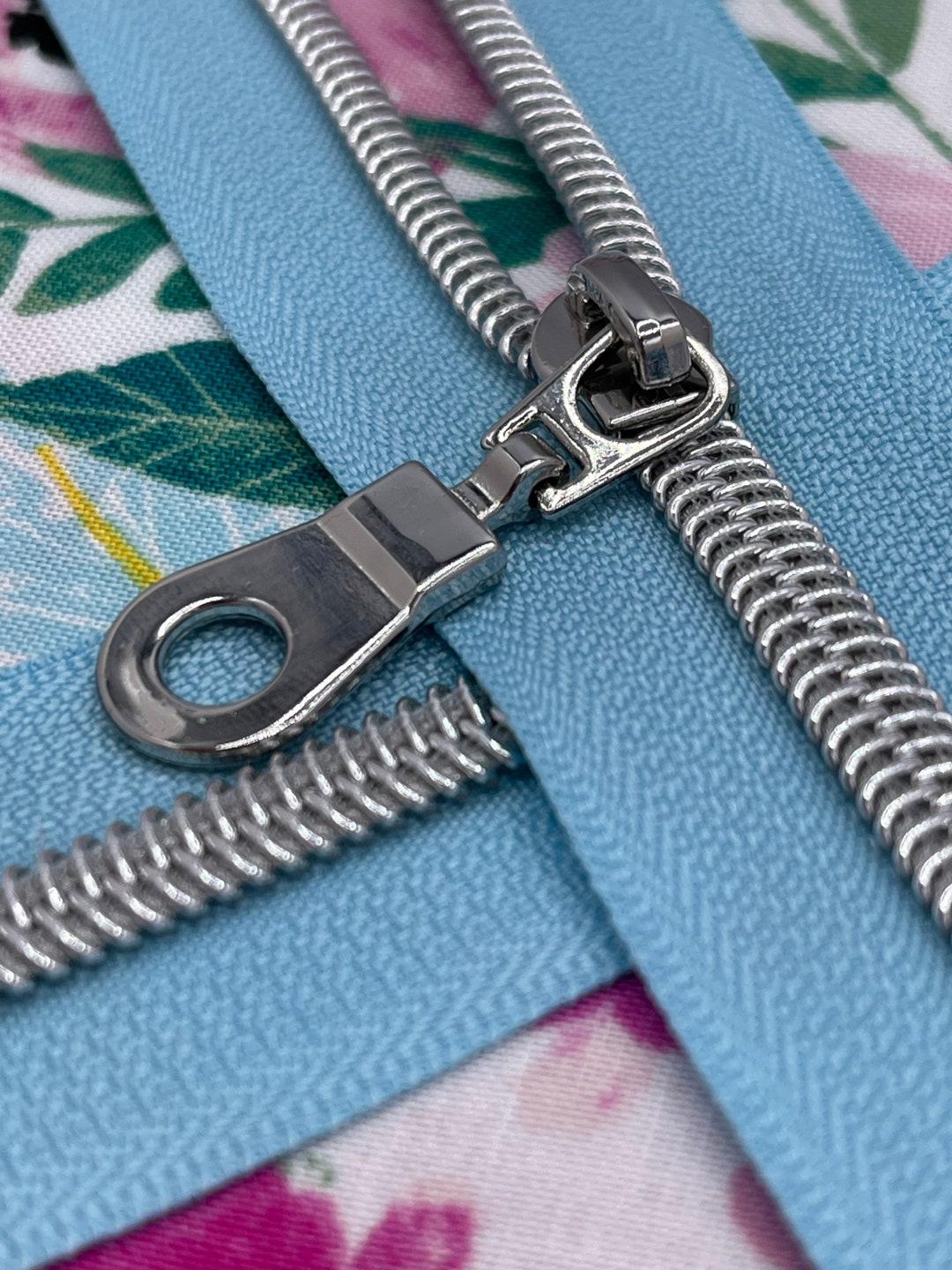 Cotton Candy | Blue Zipper Tape With Silver Nylon Coils | Size #5 ...