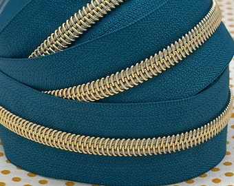 Teal Green Tape With Rainbow Teeth 5 Nylon Coil BTY High Quality Zipper ...