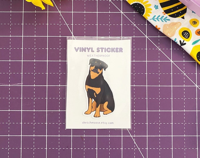 Cute Rottweiler Sticker Kawaii Rottweiler Sticker Vinyl Dog Laptop ...