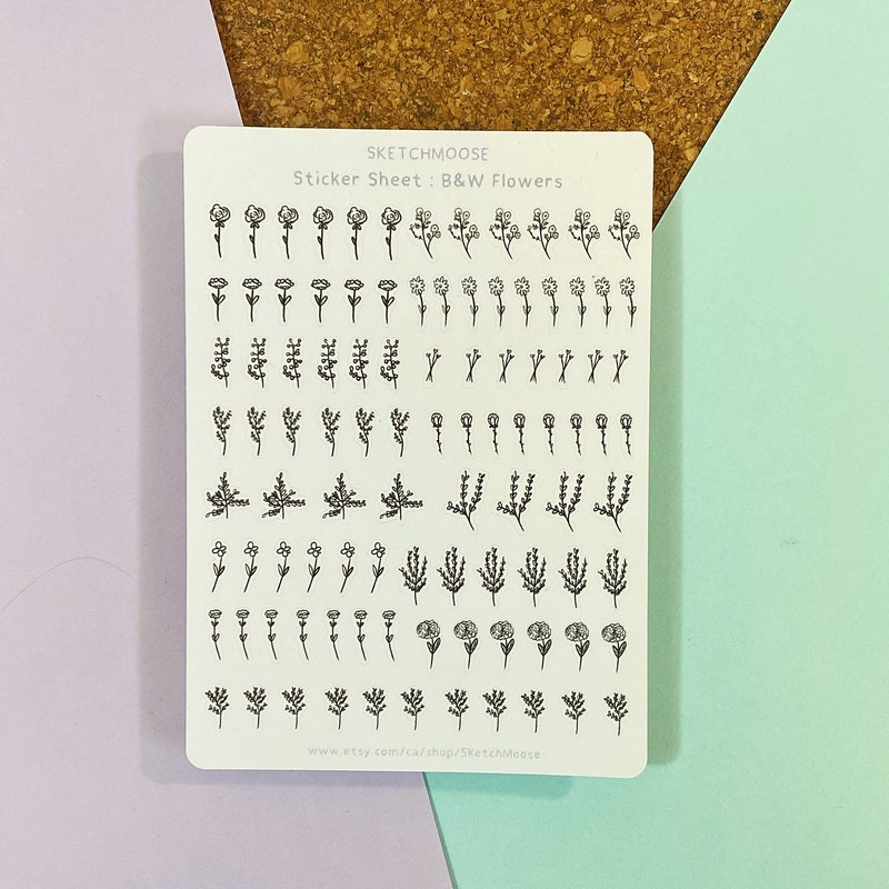 Aesthetic Black Stickers - Etsy