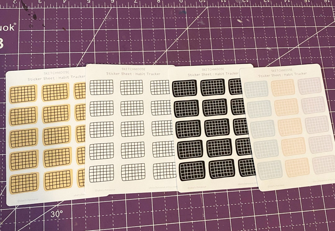 Habit Tracker STICKER SHEET | Aesthetic Planner Stickers | Bullet ...