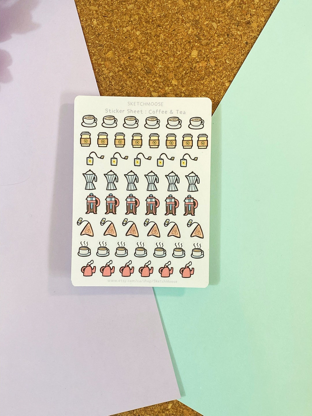 Coffee and Tea STICKER SHEET | Planner Stickers | Bullet Journal | Bujo ...