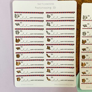 POSTCROSSING Id STICKER SHEET | Squirrel | Happy Mail | Postcard Decor ...