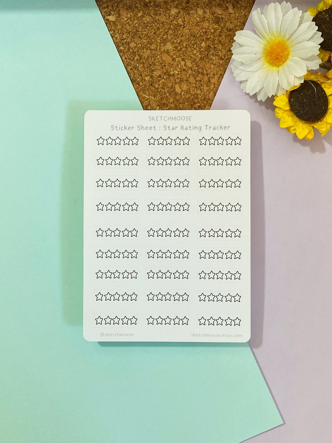 Star Rating STICKER SHEET Black and White Aesthetic - Etsy Australia